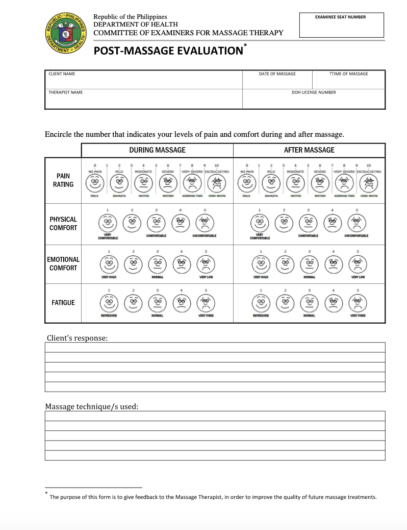 Forms for Oral Practical Exam- Post Evaluation Form - Asian Wellness ...